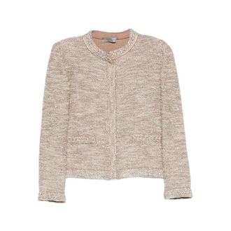 D.exterior Femme, Pulls, Beige, Taille: 44 FR Veste &agrave; effet tweed orn&eacute;e de sequins
