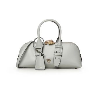 Pinko Pinko, Femme, Sacs, Gris, Taille: ONE Size Leather Handbag