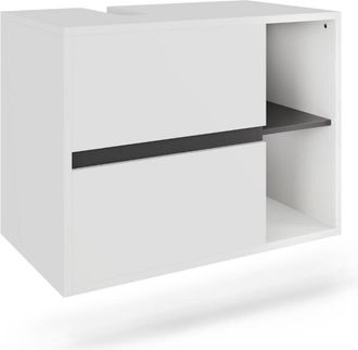 Vicco Meuble sous vasque Viola, blanc/gris, 80x60cm avec 2 tiroirs, Vicco