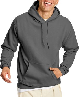 Hanes EcoSmart Herren-Kapuzenpullover, mittelschweres Fleece, Pullover mit Kapuze f&uuml;r Herren, Rauchgrau, XX-Large