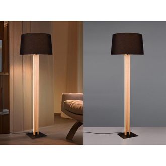 Trio Leuchten Stehleuchte rahul mit beleuchtetem Holzkorpus und Stoffschirm, h: 150cm
