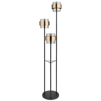 Globo Lighting Stehleuchte Standlampe Messing Glas Wohnzimmerlampe Schwarz H 160 cm 3 Flammig