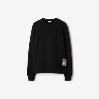 Burberry Sweat-shirt en coton avec &eacute;tiquette Check, Size: XS