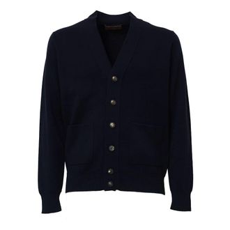 FILIPPO DE LAURENTIIS Milano Rib Cardigan - - Knitwear - Herren - Blau - M