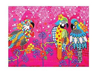 Maxwell & Williams Love Hearts Geschirrtuch mit Vogel Design, Geschirhandtuch 100% Baumwolle, Rosa, 50 x 70 cm, K&uuml;chentuch, Sp&uuml;ltuch, Abtockent&uuml;cher