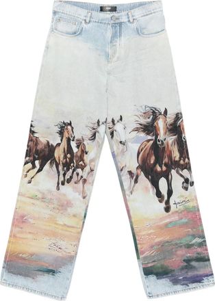 Amiri horse-print jeans - Blau