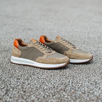 Bexley Nirranda II - Sneaker homme kaki clair et beige