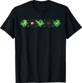 Jurassic Park Argyle Style Dinosaur Holiday T-Shirt