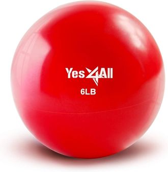 Yes4All K7HC Toning Ball Weich gewichtet, 2.7 kg Rot einzeln Krafttraining Gewichte & Zubeh&ouml;r Medizinb&auml;lle f&uuml;r Pilates, Yoga, Fitness