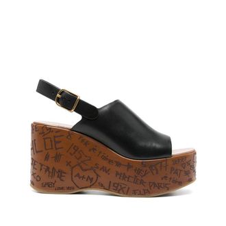Chlo&eacute; 80mm Maxime Wedge Sandals