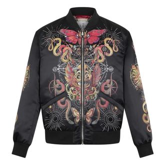 Philipp Plein Homme, Vestes, Noir, Taille: M Blouson aviateur en nylon imprim&eacute; Tattoo