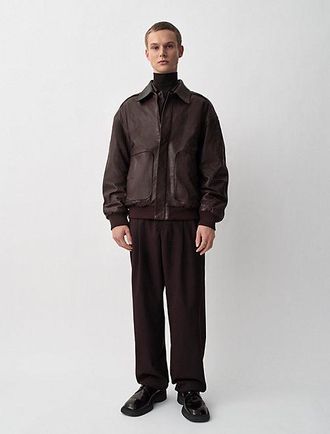 Calvin Klein Johnson Lederjacke - Espresso - Herren - 48