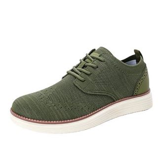 Generic Baskets d&eacute;contract&eacute;es pour homme - En maille - Chaussures de marche l&eacute;g&egrave;res et souples &agrave; lacets - Chaussures habill&eacute;es, vert militaire, 0 UK Wide