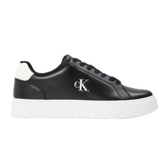 Calvin Klein Klassisch Sneaker f&uuml;r Herren, Leder, Cupsohle (Schwarz/Wei&szlig;)