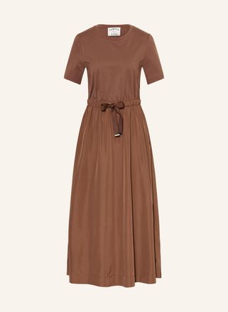 Oui Kleid Im Materialmix braun