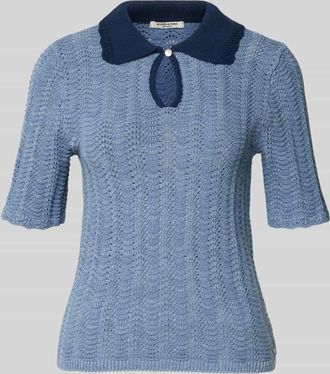 Scotch & Soda Strickshirt mit Umlegekragen und Schl&uuml;sselloch-Ausschnitt