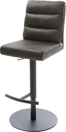 DELIFE Barstuhl Pela-Flex Drehfu&szlig; h&ouml;henverstellbar Metall Vintage Anthrazit