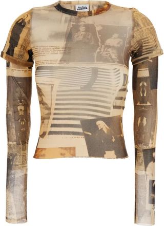 Jean Paul Gaultier Femme, Tops, Multicolore, Taille: 42 FR Journal-print Top