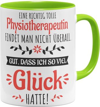 OM3 Physiotherapeutin Tasse mit Spruch - Geschenk für Physiotherapeuten - Dankeschön - Physio Praxis Krankengymnastik | Keramik Becher | 11oz 325ml | Beid