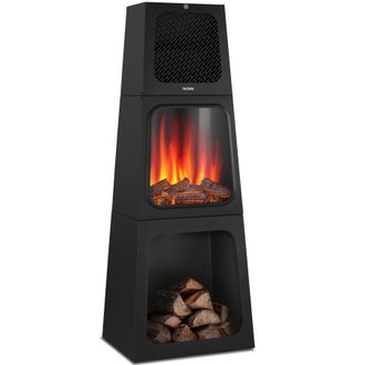 TecTake Elektrokamin mit Kaminfeuer Effekt, elektrischer Kamin mit Heizl&uuml;fter, Elektro Kamin, 2 Heizstufen 900W/1800W, Kamin mit 3D-Flammeneffekt, integrierte