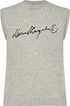 Maison Margiela Homme, Pulls, Gris, Taille: XL Haut en maille sans manches