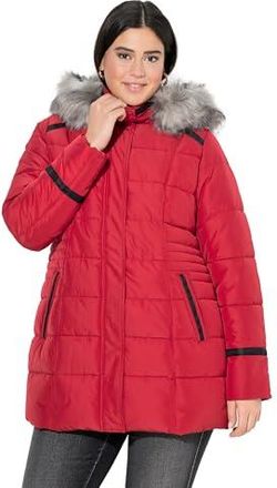 Ulla Popken gs1 data protected company 4069787000005 Hyprar Funktions-steppjacke, Wasserabweisend, Kapuze Vestes, Rouge Rubis, 50-52 Femmes