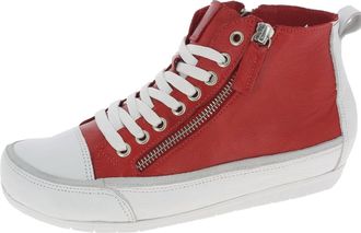 Andrea Conti Damen High Top Sneaker, Chili/weiß, 36 EU
