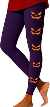 Generic Legging de sport 2026 pour femme, imprim&eacute; Halloween, pantalon de yoga taille haute avec design r&eacute;sistant aux squats, violet, S