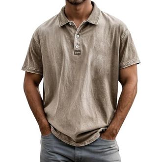 Generic Polo pour homme pour les loisirs. Style classique avec col doux. Pour jeans et tenues d&eacute;contract&eacute;es. Pour le printemps, l&eacute;t&eacute; et lautomne., kaki, 3XL