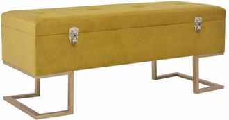 vidaXL Vidaxl - Banc avec compartiment de rangement 105 cm Moutarde Velours