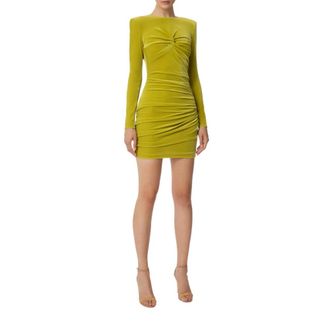 Elisabetta Franchi Gr&uuml;nes- drapiertes Mini-Samtkleid - - Dresses - Damen - Gr&uuml;n - M