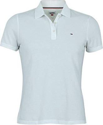 Tommy Jeans Tommy Hilfiger Tjw Slim Polo Femme T-shirt, Blanc, XS