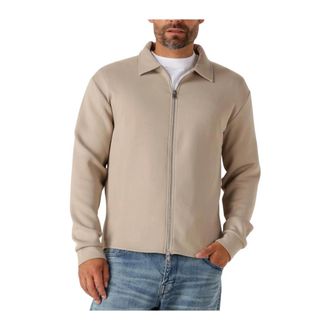 Selected Beige Soft Full Zip Sweatshirt - - Sweatshirts & Hoodies - Herren - Beige - S