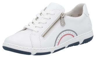 Rieker Sneaker RIEKER, Damen, Gr. 38, wei&szlig;, Leder, Schuhe Sneaker, Schn&uuml;rschuh, Halbschuh, Freizeitschuh mit weichem Schaftrand, Topseller
