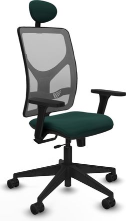 Piqueras y Crespo Arbeitsstuhl f&uuml;r viele Stunden, mit 3D-Armen, h&ouml;henverstellbarer Lendenwirbelst&uuml;tze und festem Kopfteil, ausgestattet mit Syncro/Traslack und Schneide