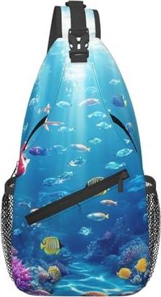 Generic Sac &agrave; dos &agrave; bandouli&egrave;re pour homme Motif tortues de mer