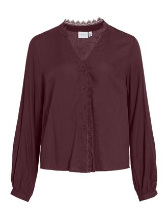 Vila Vigrace V-Neck L/S Lace Shirt - Noos