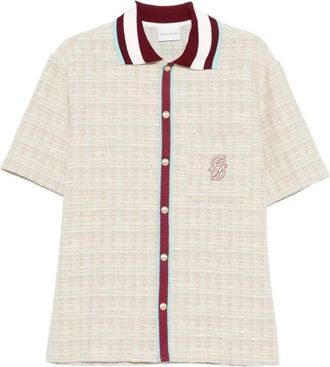 Dr&ocirc;le de Monsieur Homme, Chemises, Beige, Taille: S Chemise en Tweed D Miroir
