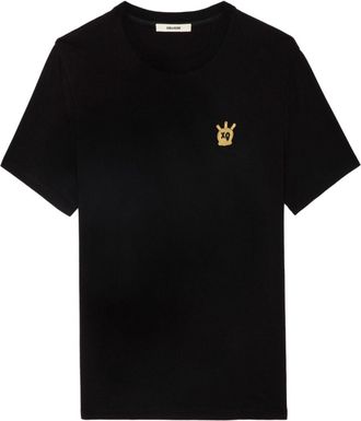 Zadig&Voltaire T-Shirt aus Bio-Baumwolle mit Logo-Stickerei - Schwarz
