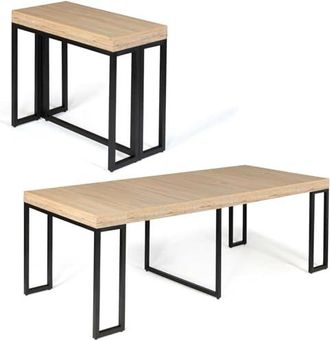 IDMarket Table Console Extensible Toronto 10 Personnes 235 cm Design Industriel