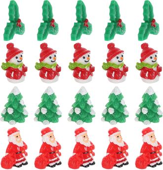 DOITOOL DOITOOL 20st&uuml;cke Mini-schneemann-Ornament aus Kunstharz Weihnachtsmann-Dekoration Schneemanndorf-Accessoire Miniatur-weihnachtsfiguren Bastelartikel W