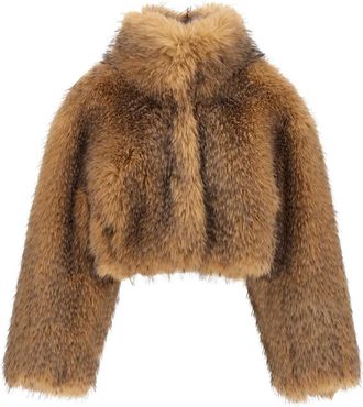 Rotate Rotate Birger Christensen, Femme, Vestes, Beige, Taille: 38/40 FR Veste courte en fausse fourrure