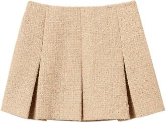 Twinset Boucl&eacute; Pleated Mini Skirt