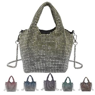 Generic Elegant Rhinestone Clutch Purse for Women,Sparkly Evening Bag with Chain for Wedding,Prom,Party,Gala (gradient yellow)