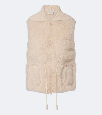 Moncler Doudoune sans manches en laine et cachemire