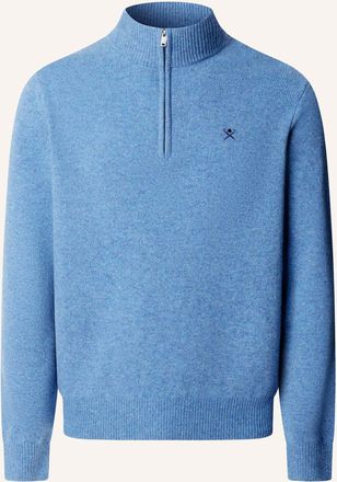 Hackett Pullover Lambswool Hzip blau