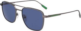 Lacoste L261S/N Lunettes de soleil pour homme Gris fonc&eacute; mat avec verres
