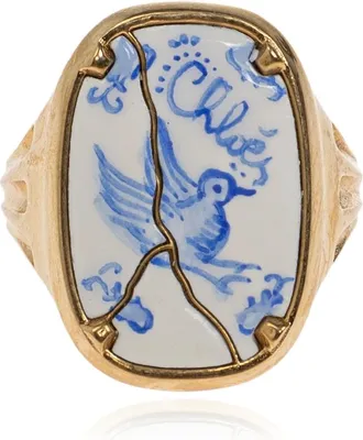 Chlo&eacute; Femme, Accessoires, Jaune, Taille: 52 MM Bague Sceau Bloomcraft