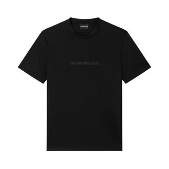 Emporio Armani T-shirt &agrave; col rond - Homme - Tops - Noir - Taille: S