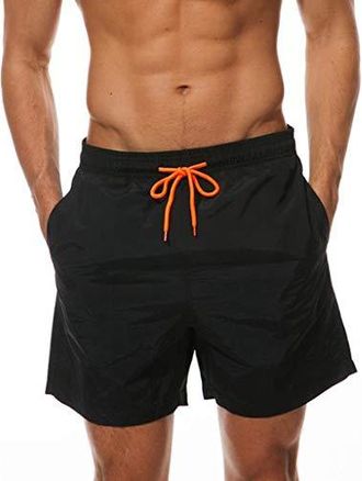 Generic Short d&eacute;t&eacute; pour homme - Short de plage pour homme - Pour la course &agrave; pied, le surf, le sport - Grande taille - Pantalon de vacances respirant, Noir, 3